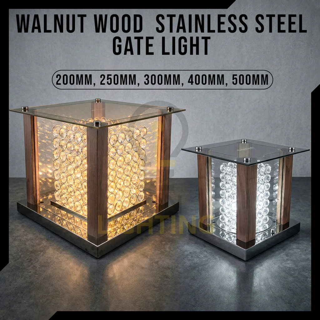 WOOD Stainless Steel Crystal cube outdoor weatherproof gate light gate ...