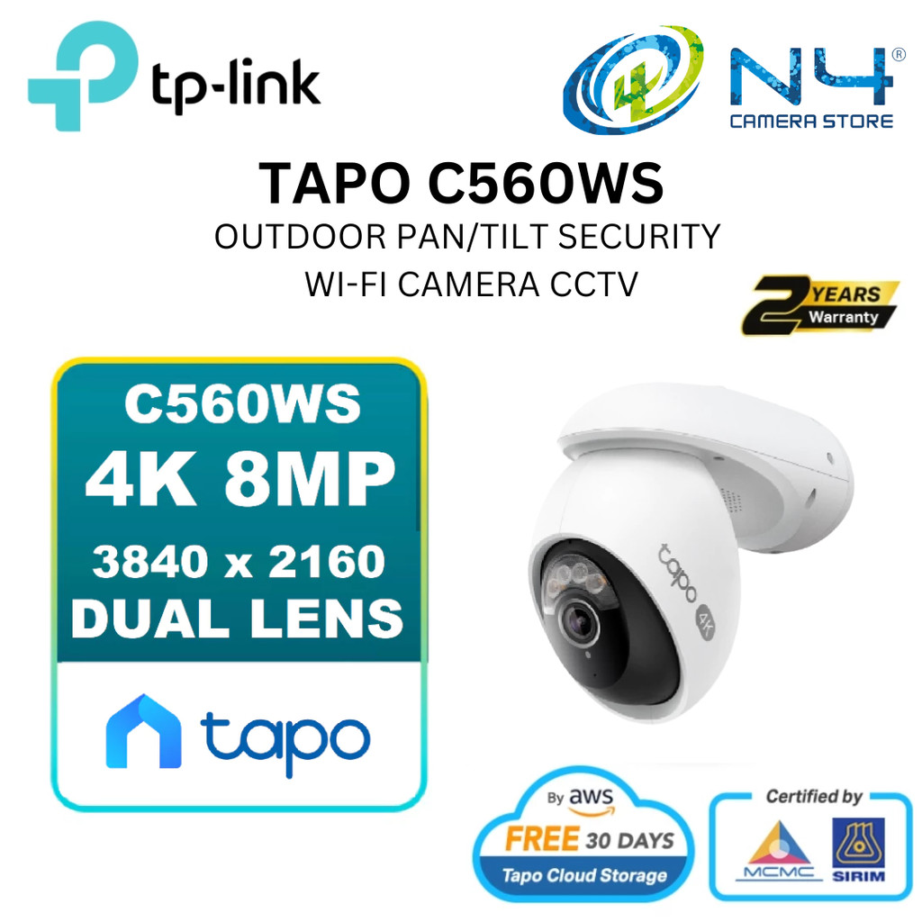 TP-Link Tapo C560WS 4K 8MP Outdoor Pan/Tilt Wi-Fi Camera | AI Person ...