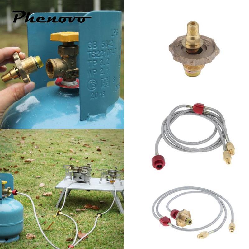 [Phenovo] Metal Camping Gas Propane Tank Connection Adapter Coupler for ...