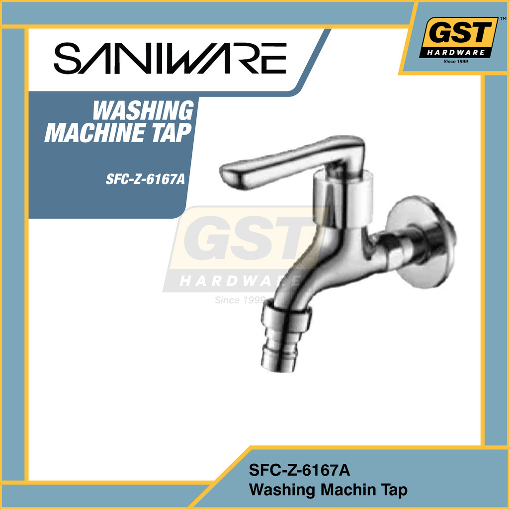 Saniware S600 Wall Bib Tap & Washing Machine Tap Chrome Water Tap (SFC ...