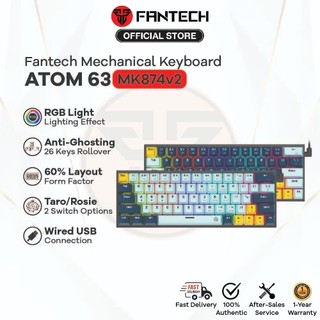 Fantech Atom 63 MK874v2 Wired Mechanical Keyboard | Hot-Swappable | 60% ...