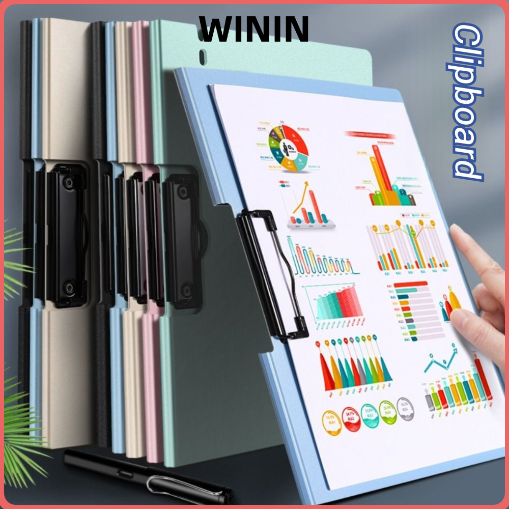 WININ A4 File Folder, Waterproof Thickened Exam Paper Storage Clip ...
