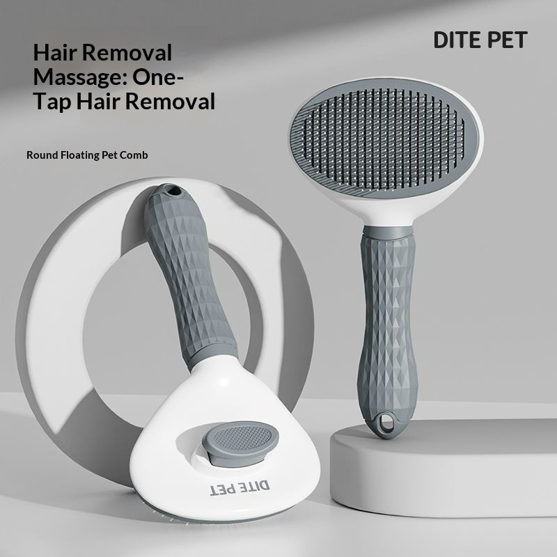 Cat Self-Cleaning Slicker Brush + Round Hole Nail Clipper Set | 1-Click ...