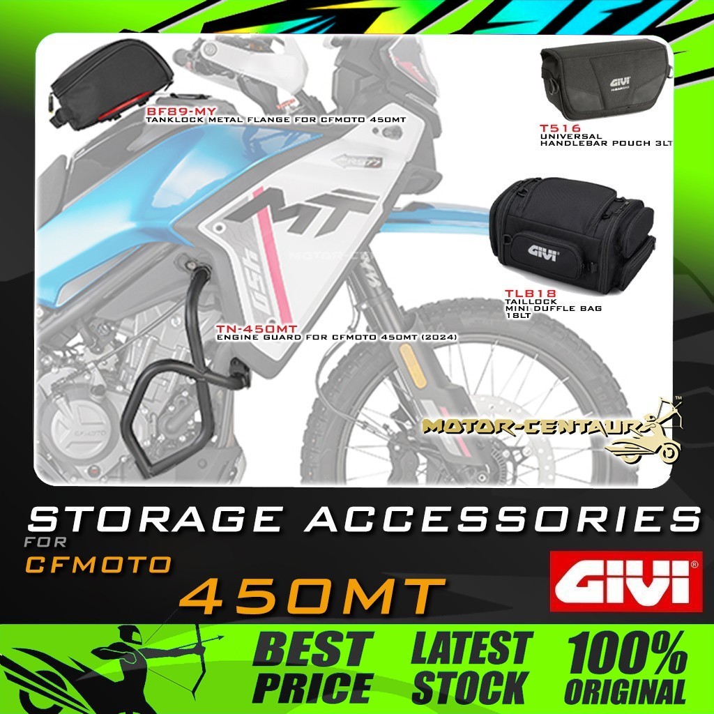 GIVI CFMOTO 450MT BF89-MY METAL FLANGE TANKLOCK, TN ENGINE GUARD ...