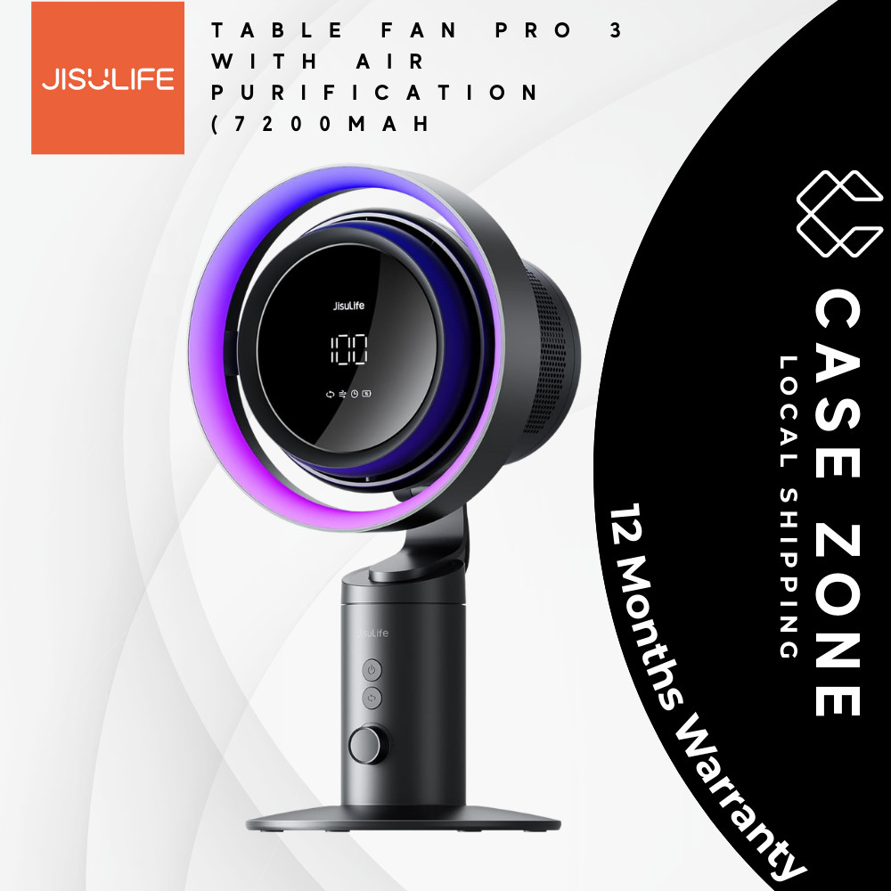 Jisulife Table Fan Pro3, 3-IN-1 Turbo Oscillating Fan with Air Purifier ...