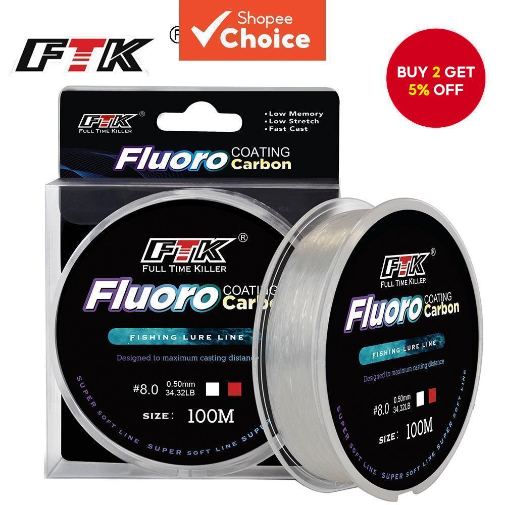 100M Fluorocarbon Coating 4.136LB-34.32LB Carbon Fiber Monofilament ...