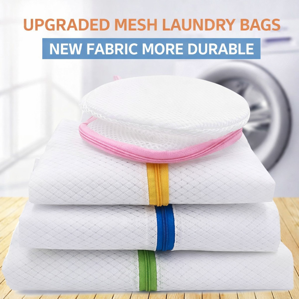 【75g】Thickened Laundry Washing Bag Mesh Clothes Protector Zipper Design ...