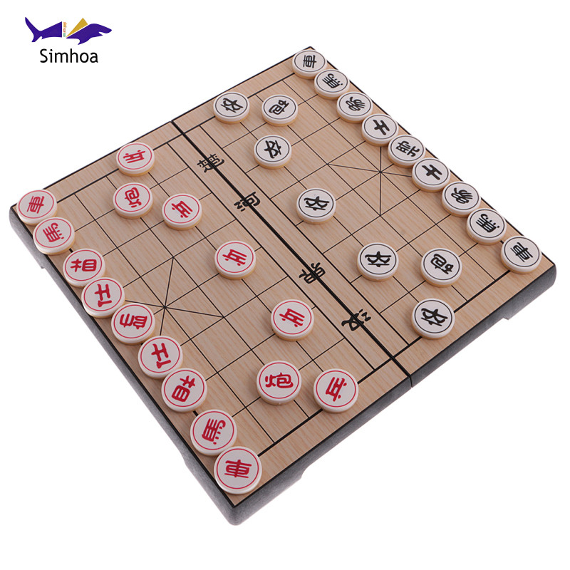 Simhoa Portable Xiangqi Chinese Chess Set Magnetic Foldable Board Game ...