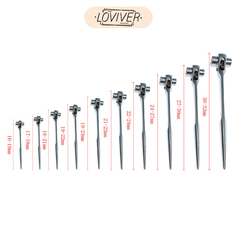 LOVIVER Silver Scaffold Podger Ratchet Spanner Ratcheting Socket Wrench ...