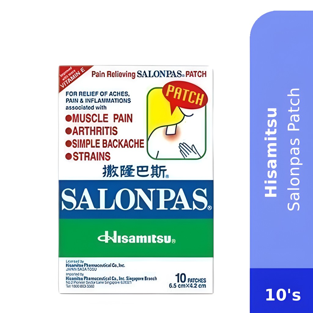 HISAMITSU Salonpas Plaster 10's for Back, Joint Pain Relief Patch, 肌肉 ...