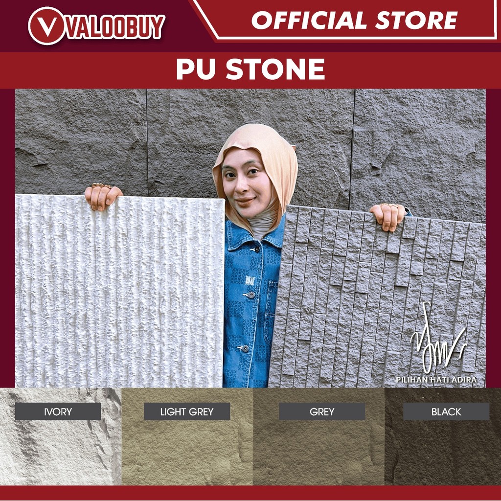 120x60cm PU Stone Panel Simulation Stone Skin Wall Hiasan Dinding ...
