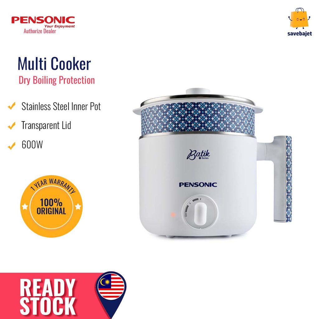 Pensonic Batik Multi Cooker with Steamer 1.5L PMC-1503B | Shopee Malaysia