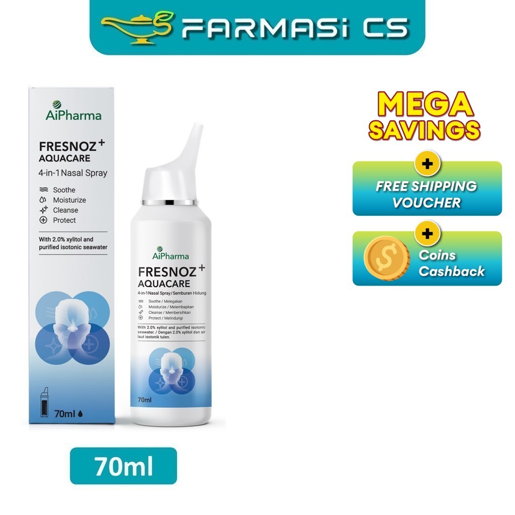 Aipharma FRESNOZ+ Aquacare 4 in 1 Nasal Spray (Adult) 70ml EXP:10/2027 ...