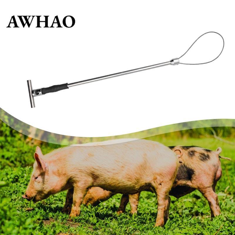 [AWHAO] Animal Catch Pole Steel Wire Noose Heavy Duty Livestock Control ...