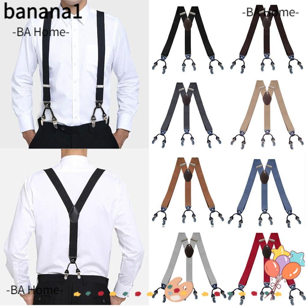 BA Braces Suspenders, Adjustable Strap Clip 6 Clips Elastic Braces ...