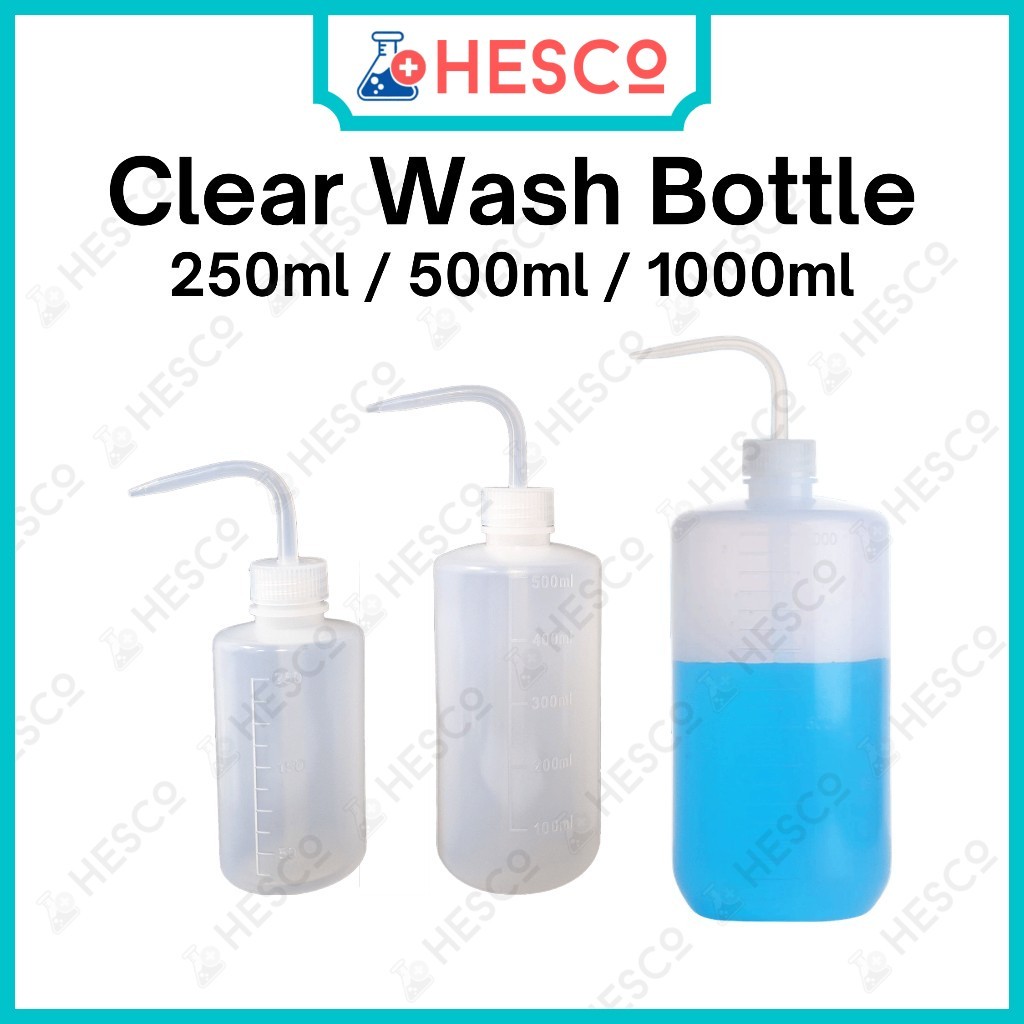 Safety Wash Bottle Clear 250mL 500mL 1000mL LDPE Plastic – Laboratory ...