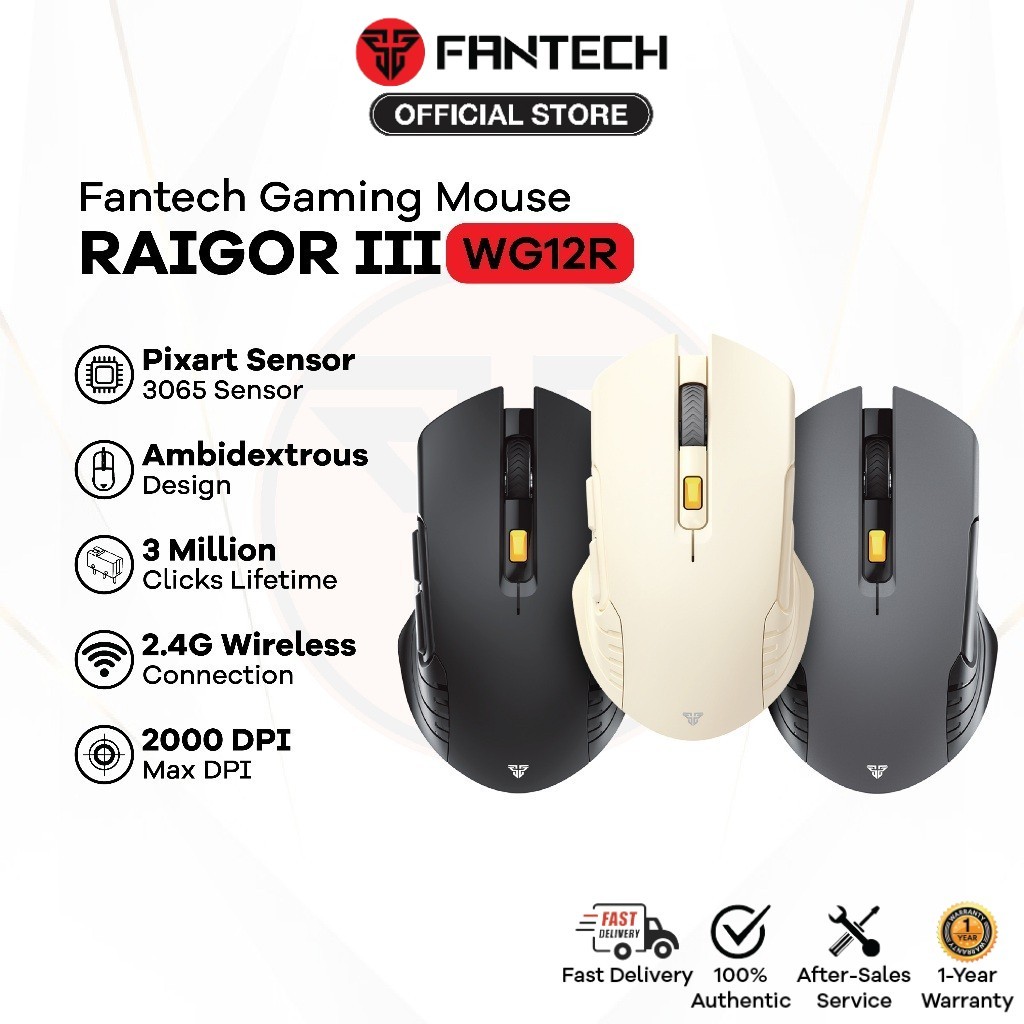 Fantech Raigor III WG12R Wireless Mouse | Ambidextrous Design ...