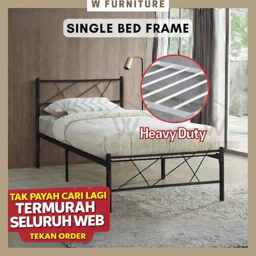 WFurniture Metal Single Bed/Katil Bujang Besi/Divan/Katil Besi/Single ...