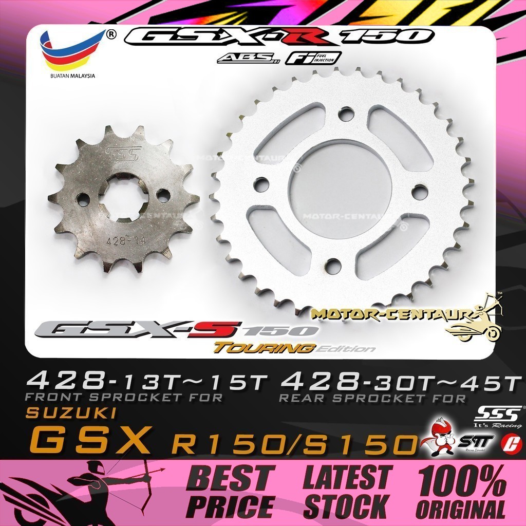 GEGANCU DEPAN & BELAKANG SSS/STT FRONT & REAR SPROCKET 428 SUZUKI GSX ...
