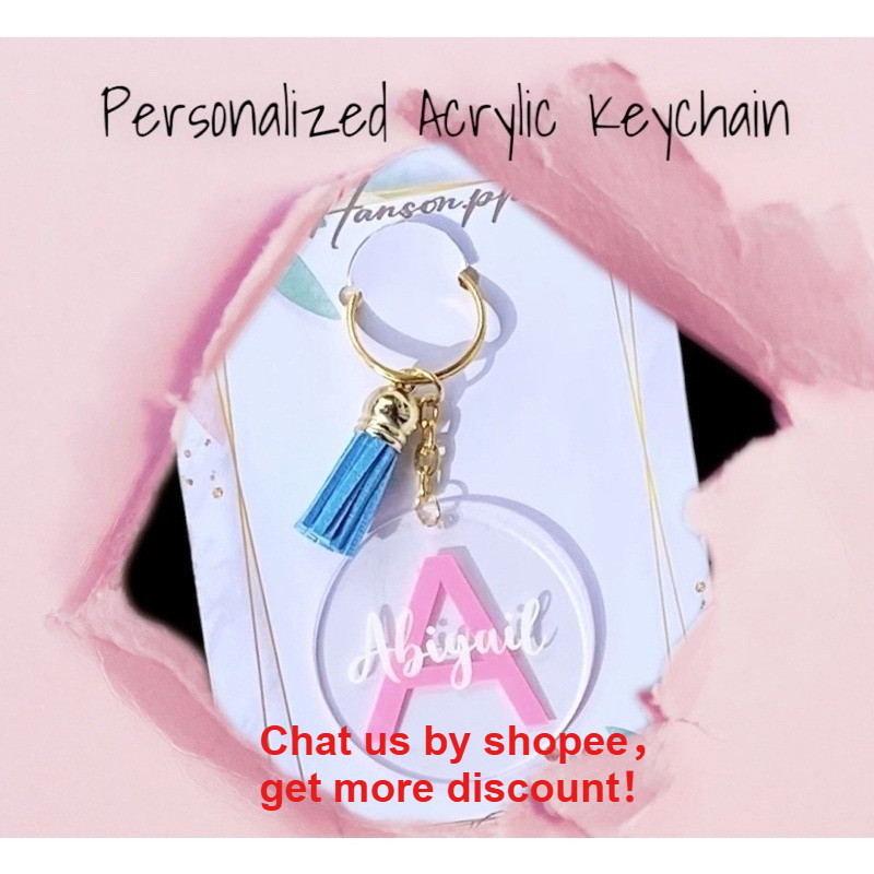Personalized Acrylic Keychain - Letter Name Design | Shopee Malaysia