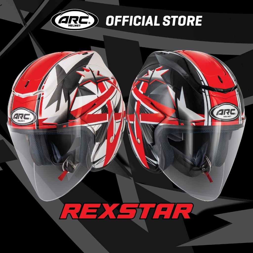 ARC RITZ HELMET - REXSTAR SERIES BLACK & WHITE | Shopee Malaysia