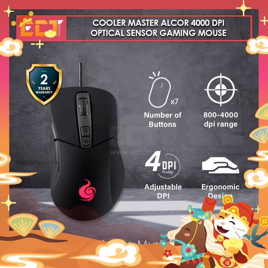 Cooler Master Alcor 4000 DPI Optical Sensor Gaming Mouse | Shopee Malaysia