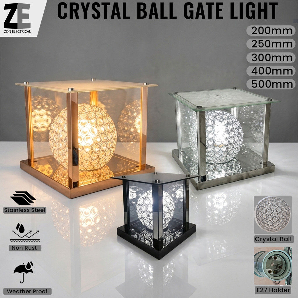 Crystal Ball Gate Light Stainless Steel Weatherproof Gate Light Gate ...