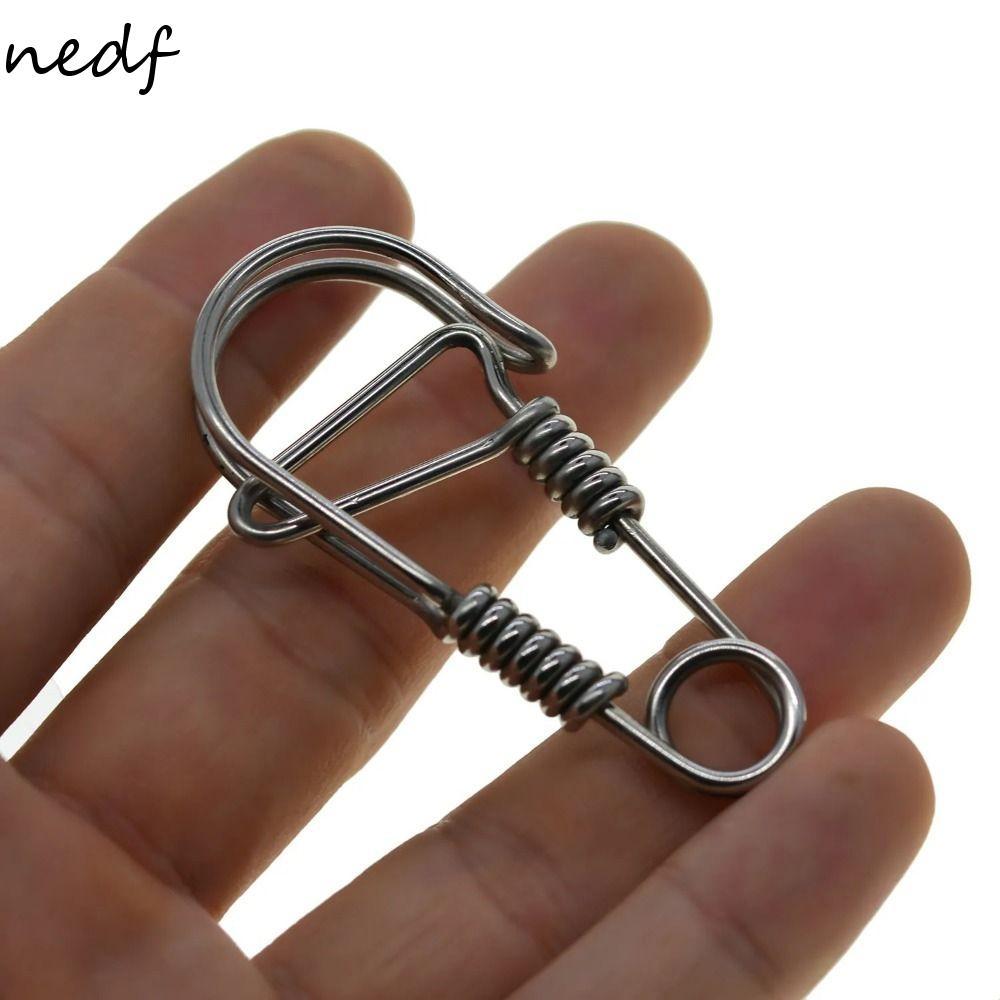 NEDFS Clasp Dual Lock Keychain, Dual Lock Hook Stainless Steel Wire ...