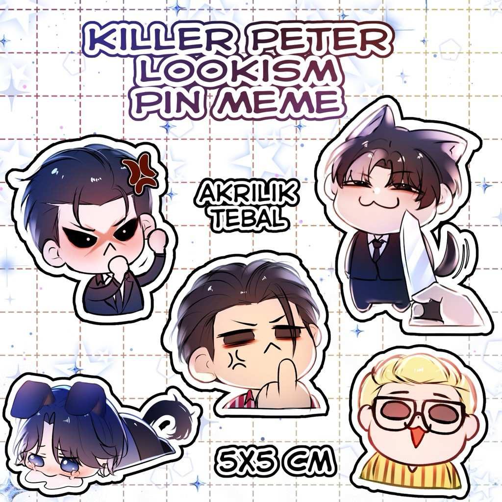 Pin Lookism & killer peter Chibi Meme Lucu | Akrilk Glossy | Manhwa ...