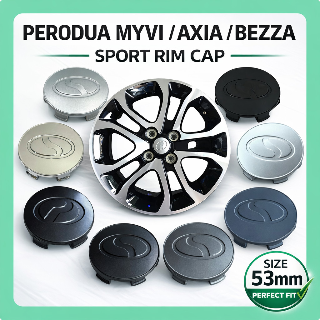 Perodua Rim Cap With Logo For Myvi/Ativa/Axia/Bezza/Viva/Alza/Kenari ...
