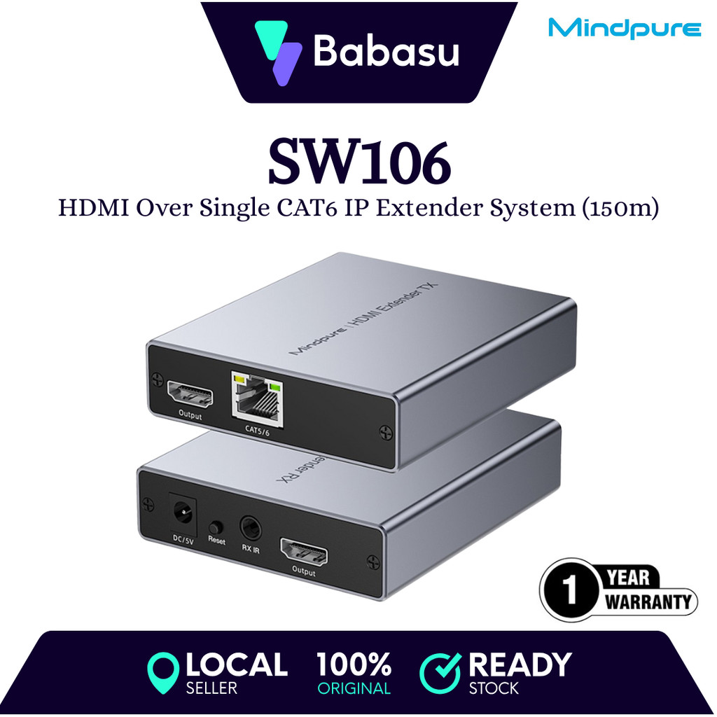 MINDPURE SW106 HDMI Over Single CAT6 IP Extender System (150m) | Shopee ...