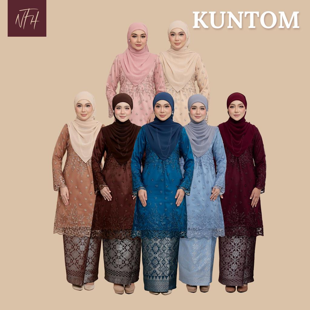 NFH - KUNTOM baju kurung cantik moden material lace with lining dan ...