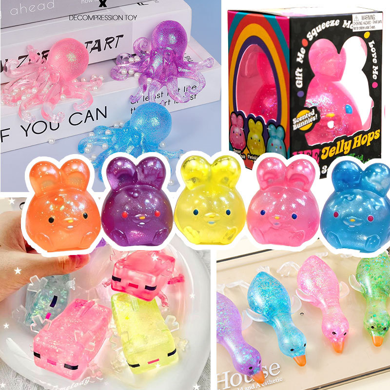 NeeDoh Sensory Squeeze Toy Rabbit Duck Octopus‌ Axolotl Stress Relief ...
