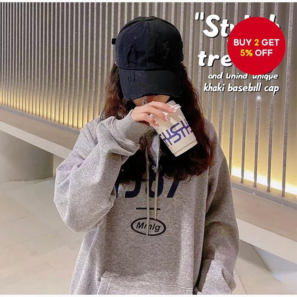 Unisex Ripped Khaki Baseball Cap - A Trendy and Stylish Hat Topi ...