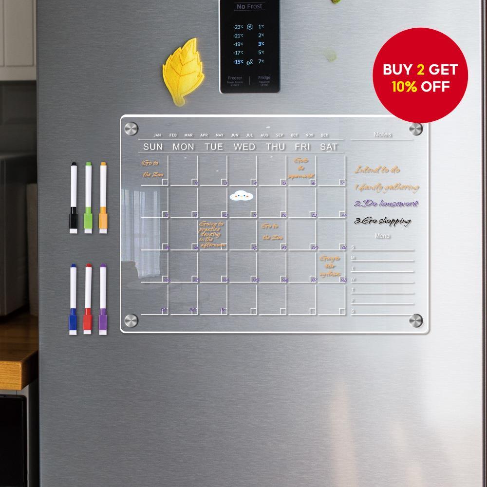 Clear Acrylic Magnetic Calendar Board - Daily, Weekly, Monthly Schedule ...