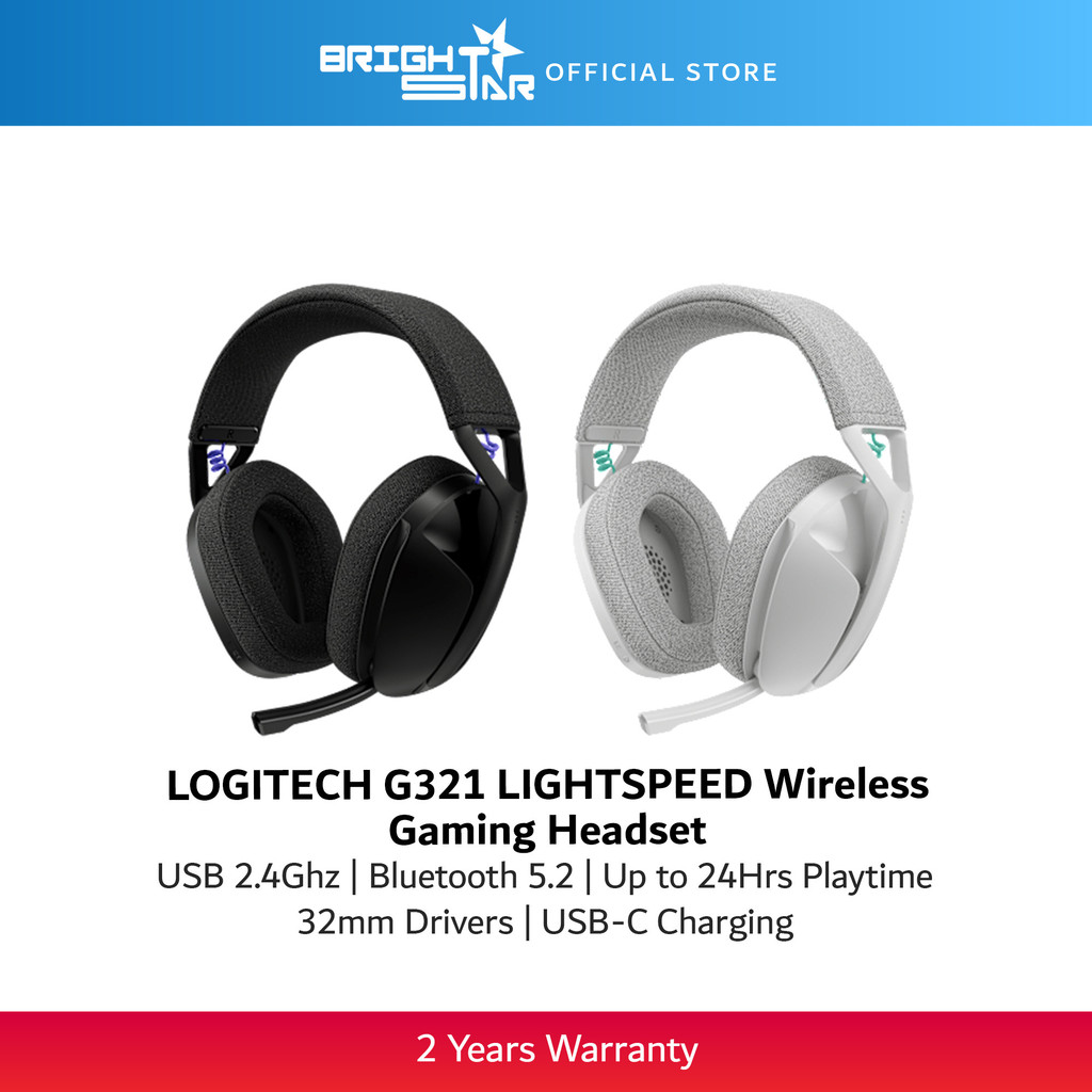 Logitech G321 Lightspeed Wireless Gaming Headset Black White
