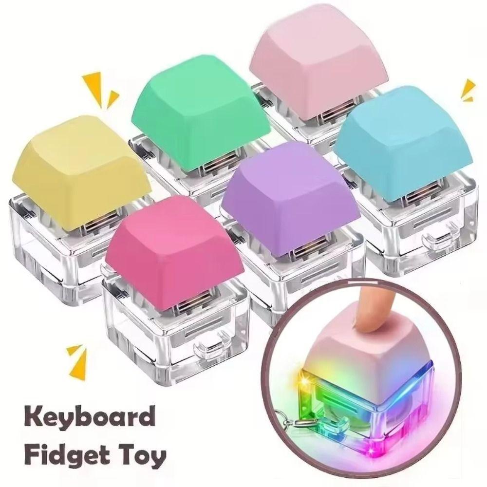 AURO Finger Keyboard Caps, With Light Keys Button Fidget Keychain, DIY ...