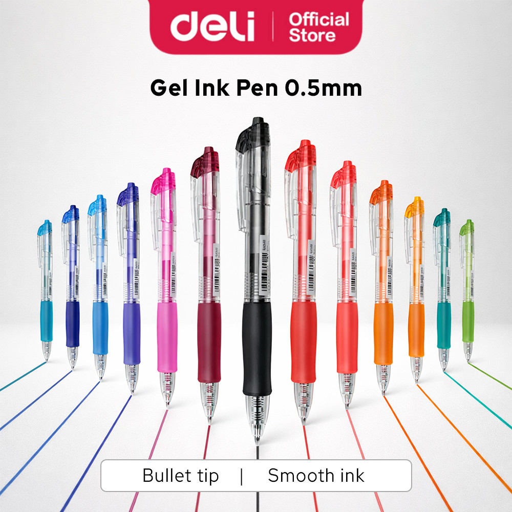 Deli Gradient Gel Pen Multicolor Ball Pen 0.5mm Smooth Writing ...