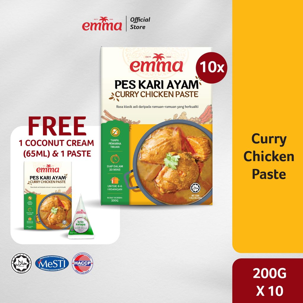 10pkt PES KARI AYAM CURRY CHICKEN PASTE EMMA 200g Cooking | Shopee Malaysia