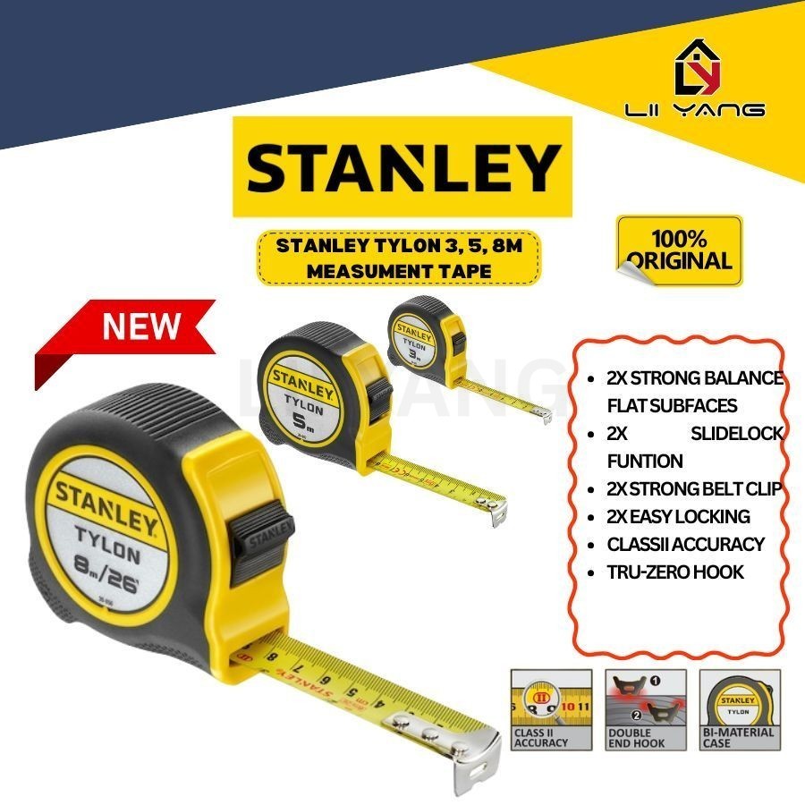 [Original] Stanley Measuring Tape All New TYLON 8M/26FT 5M 3.5Meter ...