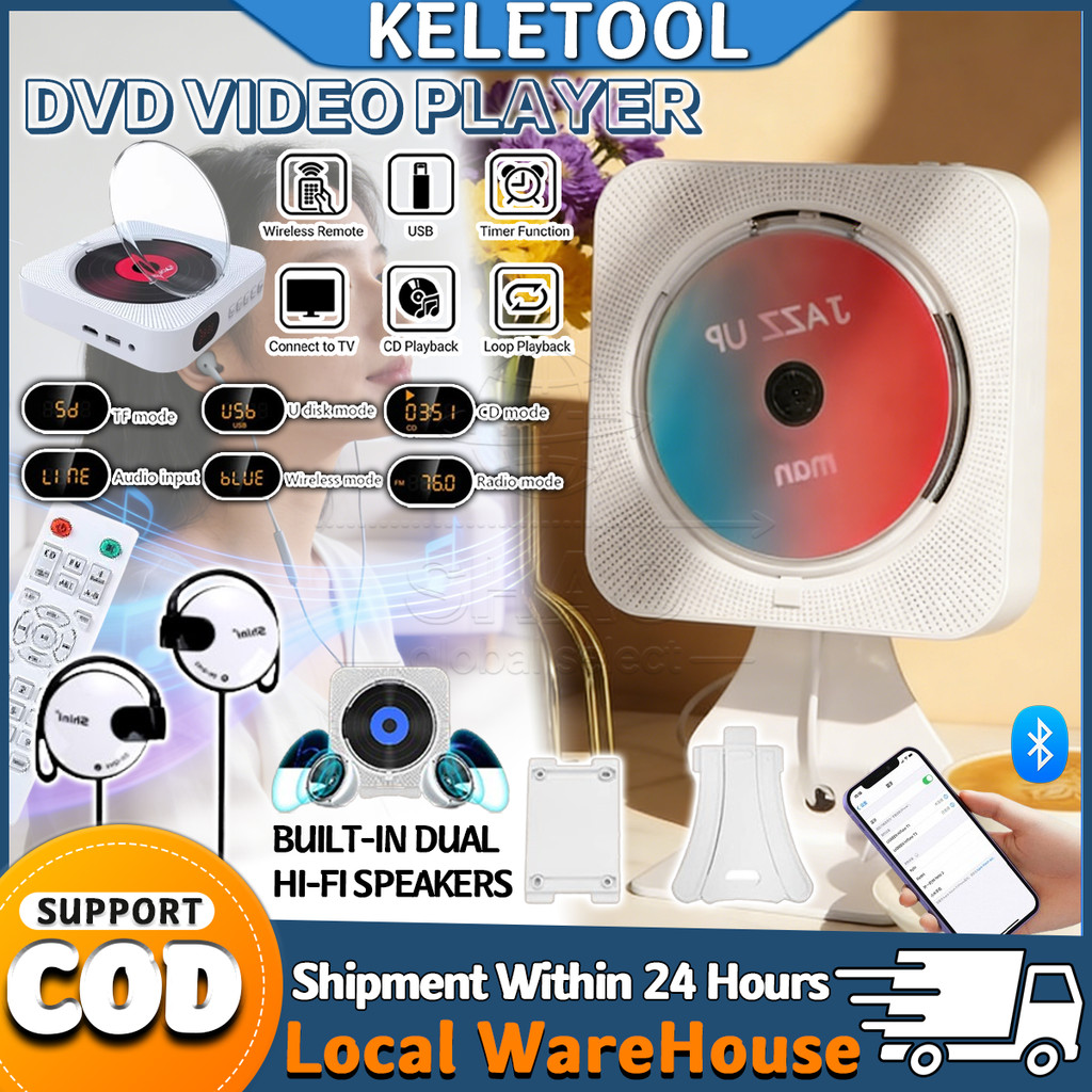 Portable CD DVD Music Player Bluetooth Speaker Stereo CD LED Screen ...