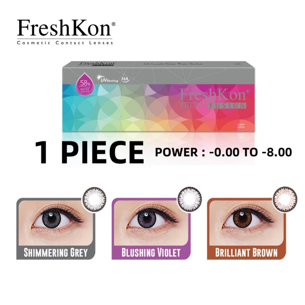 (-0.00 to -8.00) 1 PIECE Freshkon Color Fusion Daily Disposable Loose ...