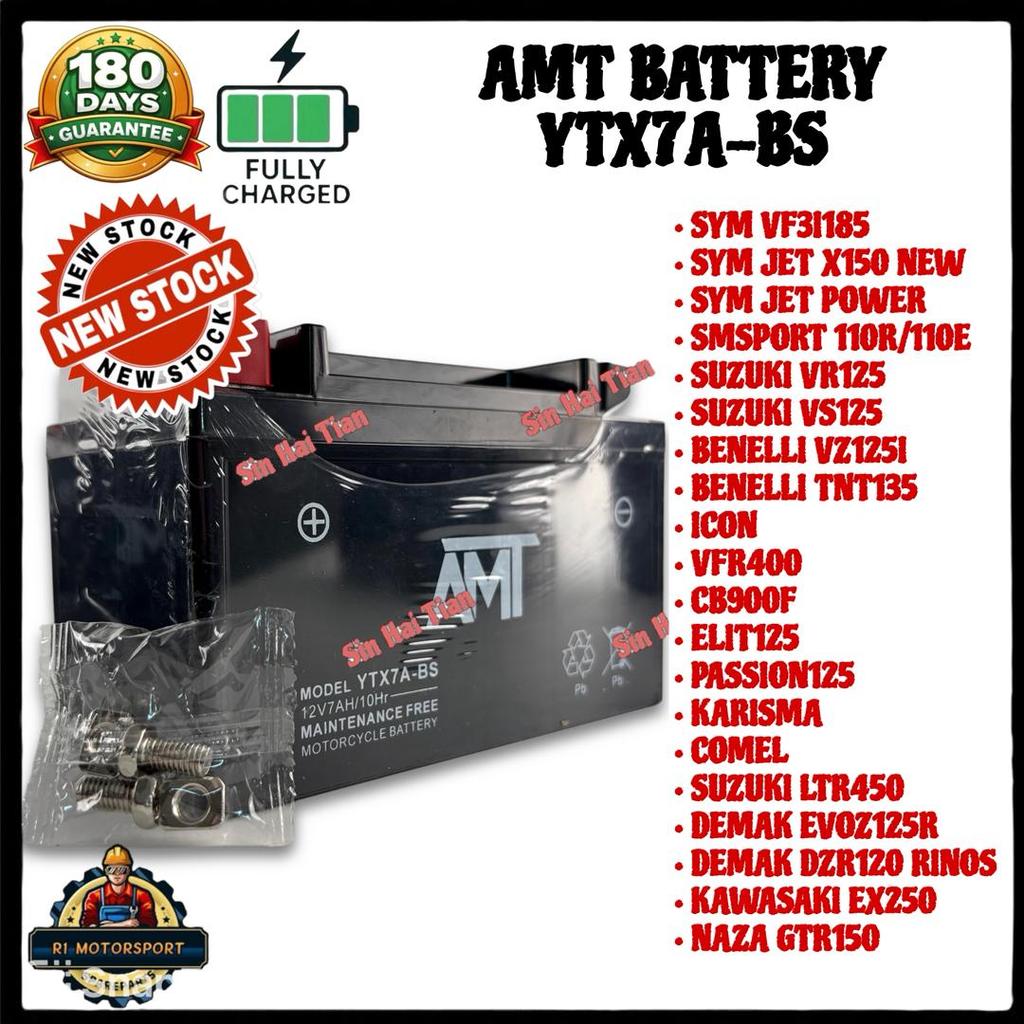 6 BULAN GUARANTEE 🗓 GEL BATTERY YTX7A-BS YTX7A AMT KARISMA / SM SPORT ...