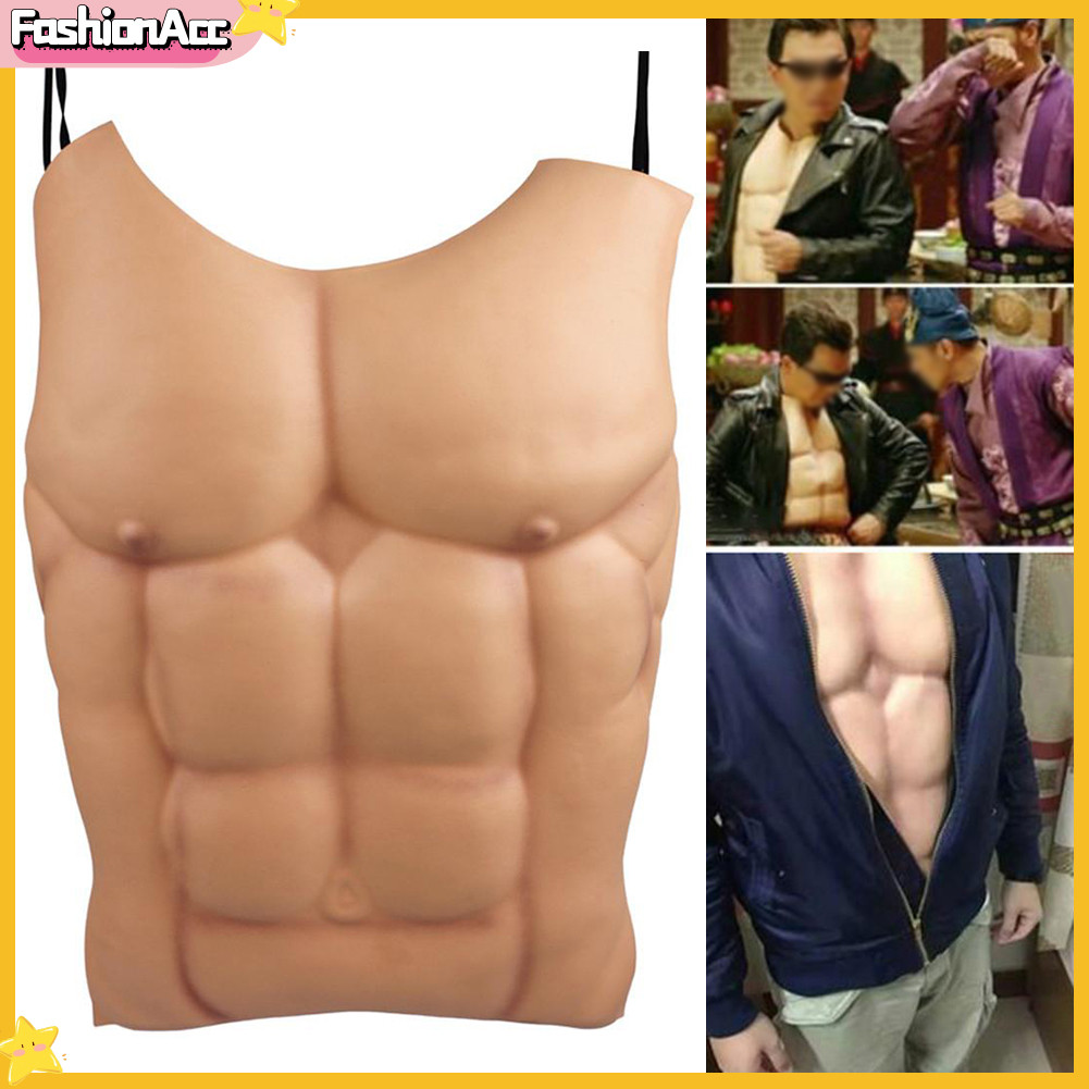 EVA Men Fake Skin Chest Muscle Costume Cosplay Props Halloween Party ...