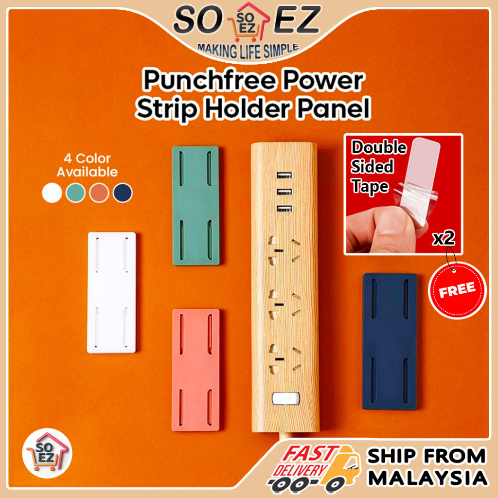 SOEZ Wall Mount Extension Socket Plug Holder Hanger Outlet Power Strip ...