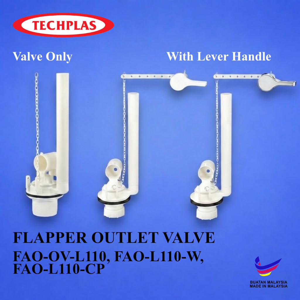 [ TECHPLAS ] (FAO-OV-L110 / FAO-L110-W / FAO-L110-CP) Flapper Outlet ...