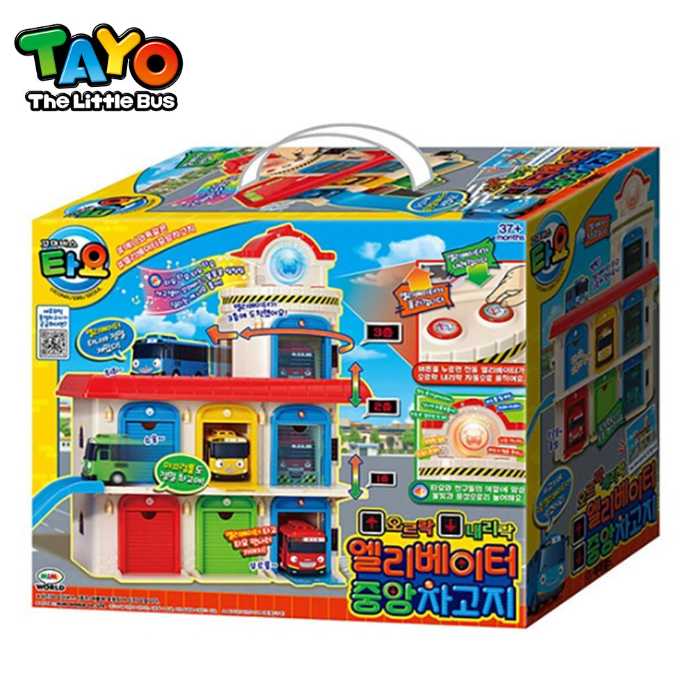 MIMI WORLD Korea TAYO The Little Bus Elevator Central Garage Play Set ...