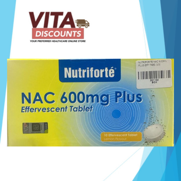 NUTRIFORTE NAC 600MG PLUS EFFERVESCENT TABS 10S EXP01/2028 | Shopee ...