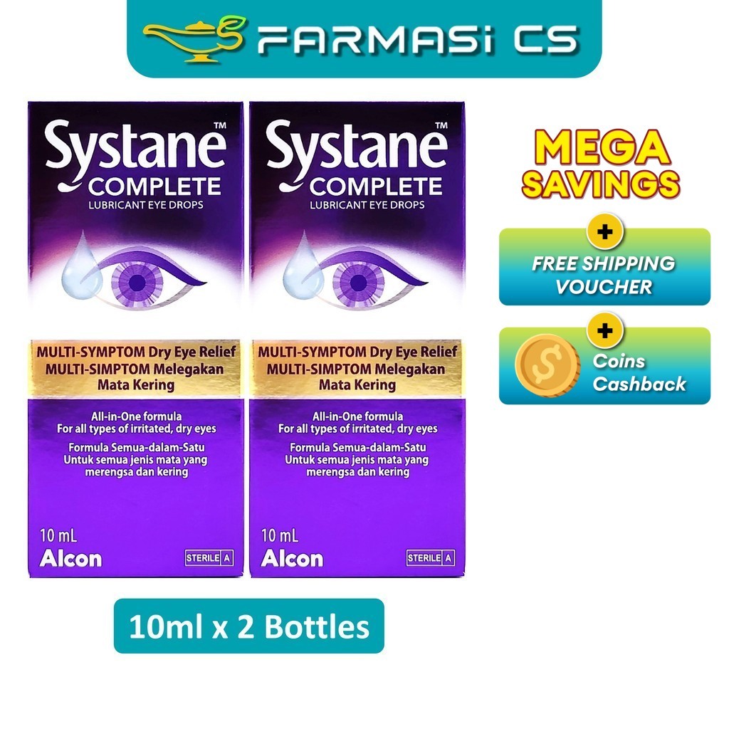 Alcon Systane Complete Lubricant Eye Drops 10mL x 2 Bottles (TWIN) EXP ...