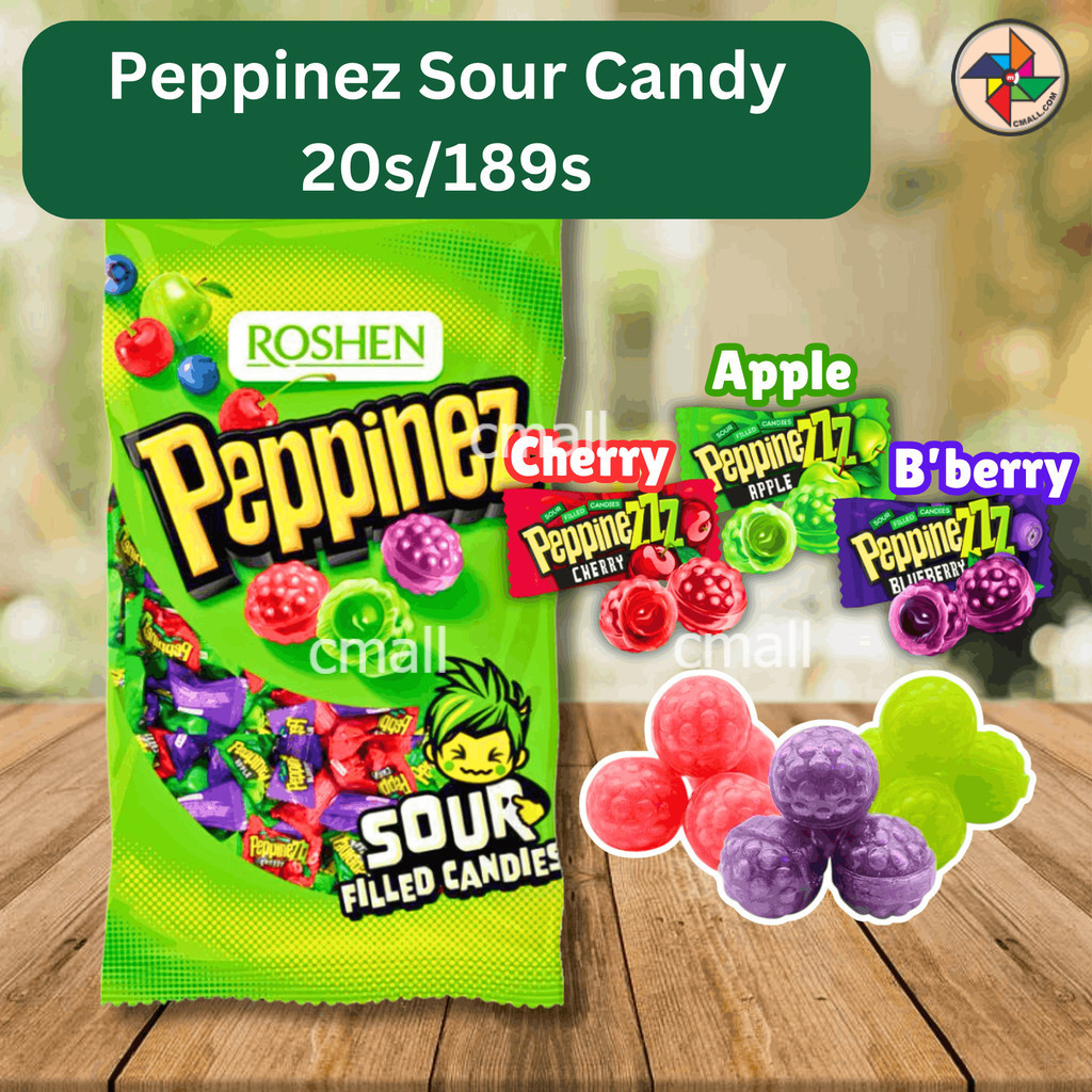 [HALAL] Roshen Peppinez Sour Filled Candy Apple / Blueberry / Cherry ...